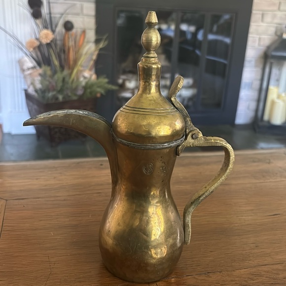 Kitchen | Vintage Antique Brass Dallah Arabic Middle Eastern Pitcher ...
